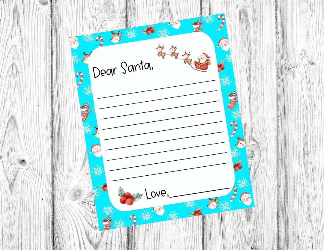 Dear Santa Letter, Fill in the Blank Letter to Santa, Christmas ...