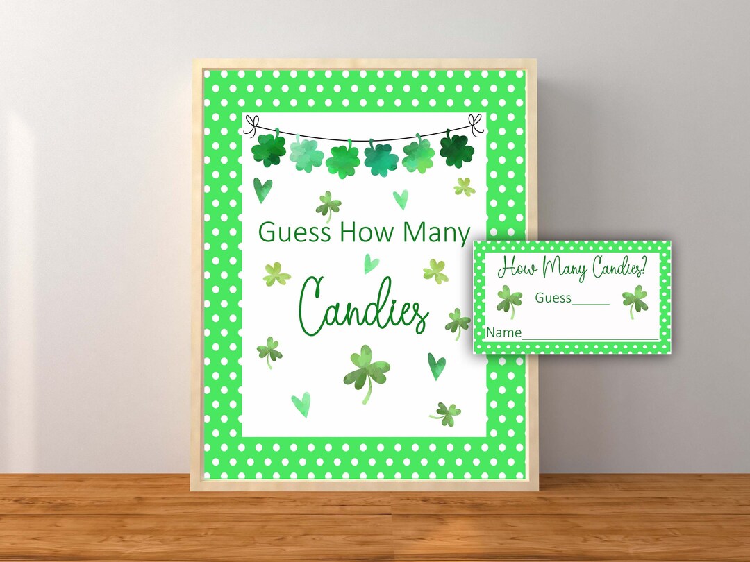 St Patrick's Day Guess How Many Candies, St Patricks Day Game, St ...
