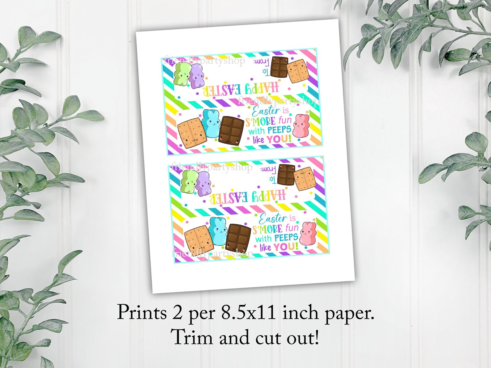 Easter S'more's Bag Treat Toppers, Easter Smore Favors, Easter is S ...
