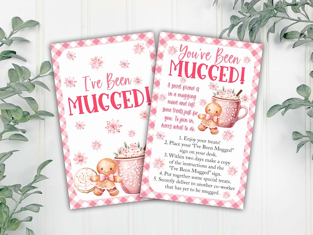 I've Been Mugged Coworker Office Game, Pink You've Been Mugged ...