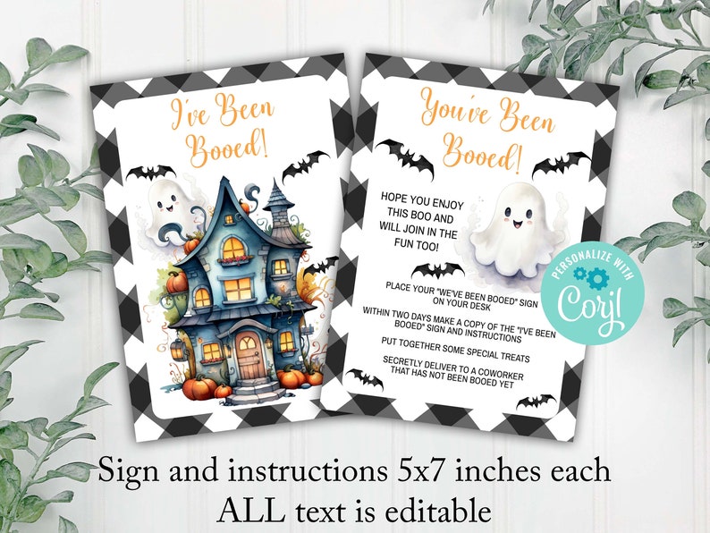 Editable Halloween Coworker You've Been Booed Sign and Instructions, I ...