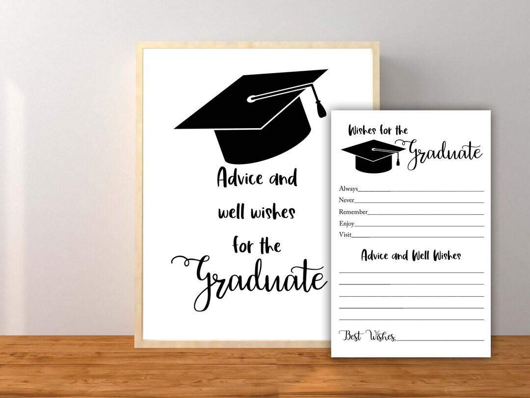 Advice and Well Wishes for the Graduate Sign, Graduation Party ...