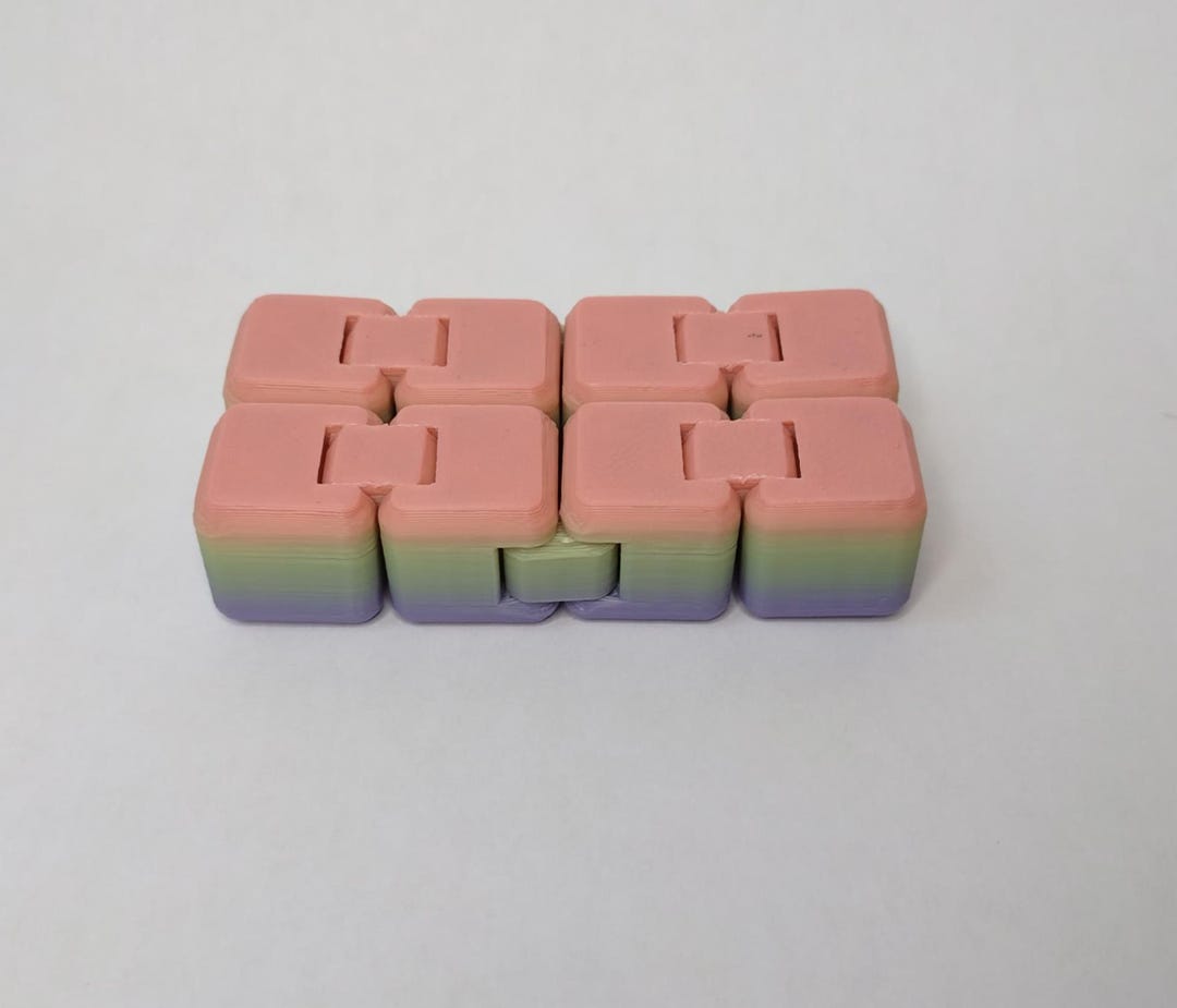 Pink, Green, Purple Fidget Infinity Cube, Sensory Toy, Anxiety and ...