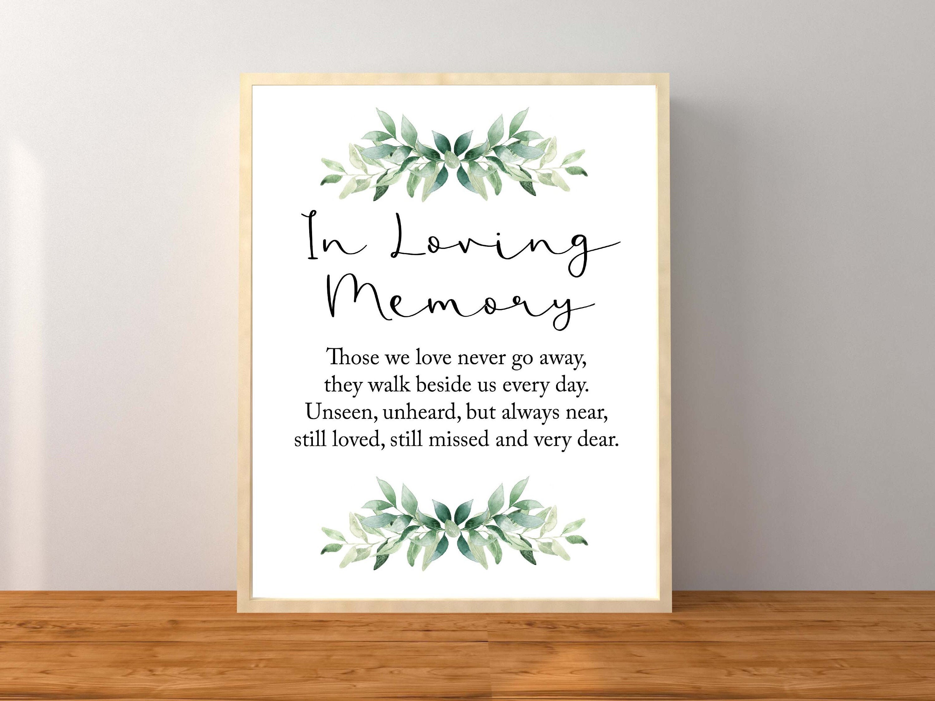 In Loving Memory Sign Greenery In Loving Memory Sign | Etsy