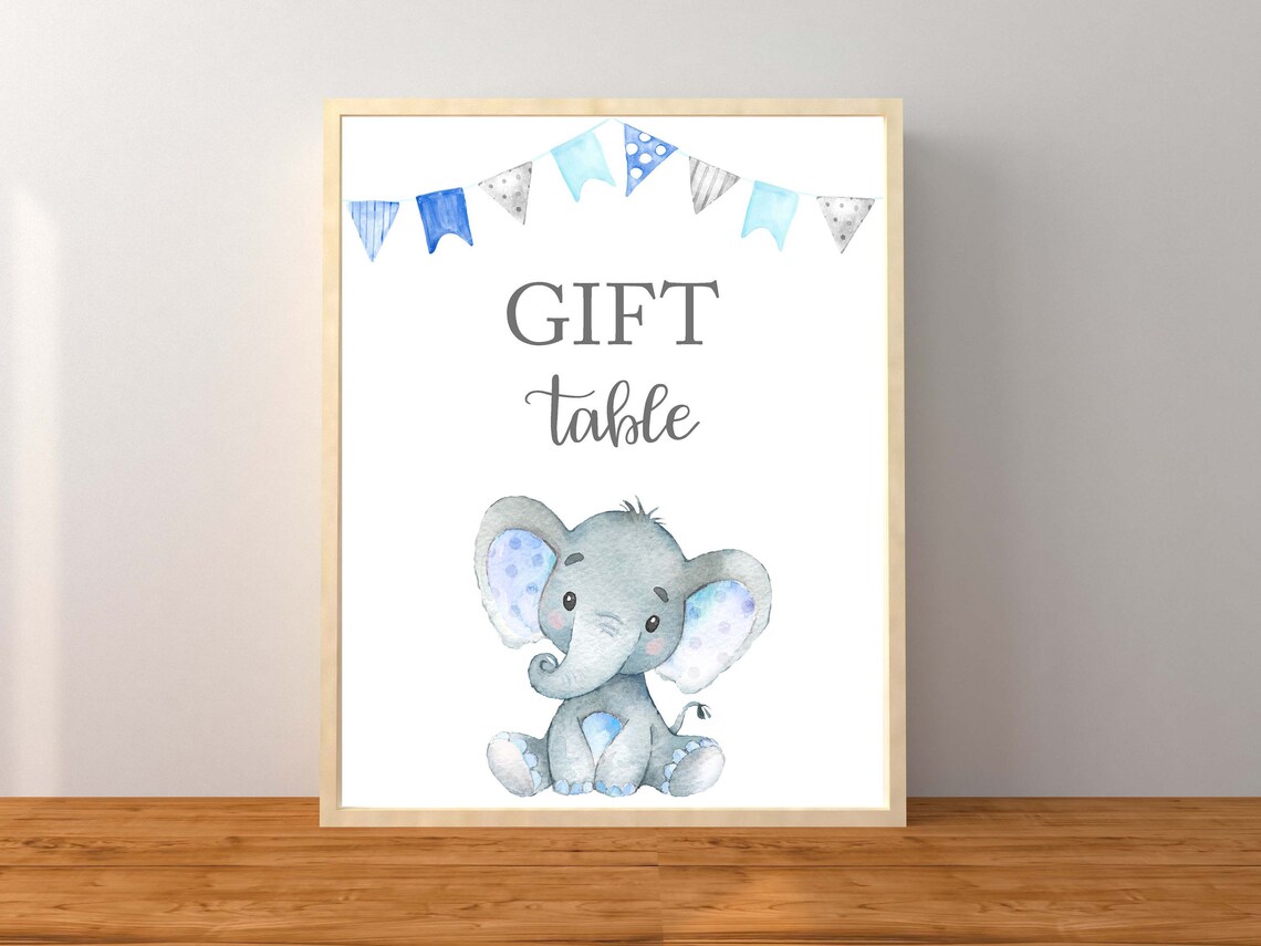 Gift Table Sign Elephant Gift Table Sign Boy Elephant Baby - Etsy