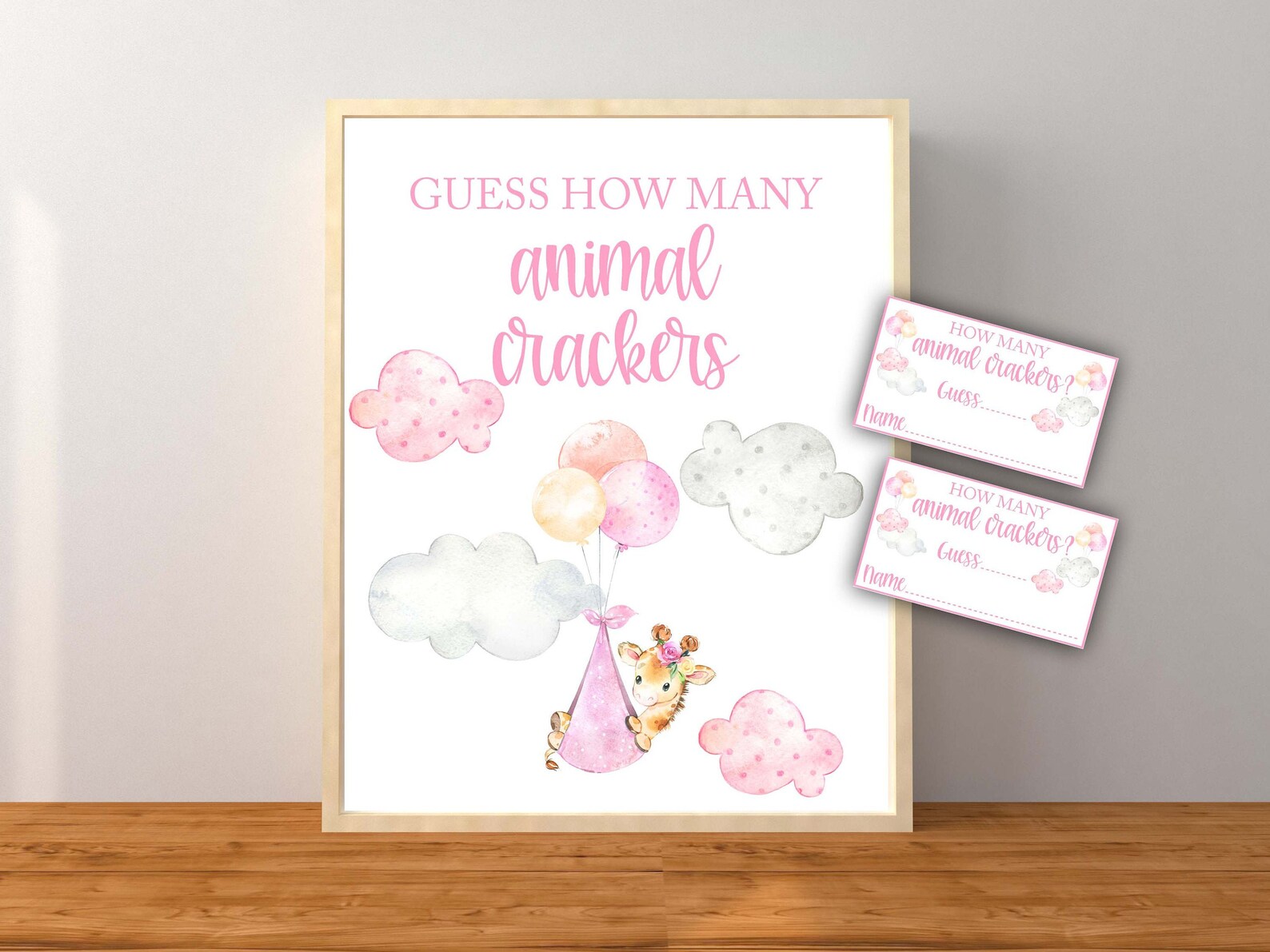 Giraffe Guess How Many Animal Crackers Giraffe Baby Shower - Etsy