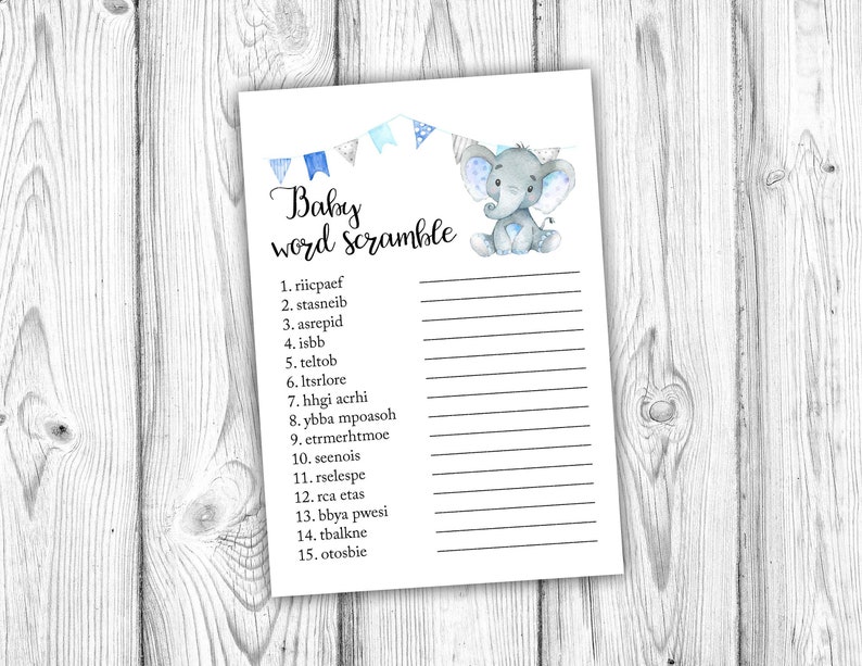Baby Word Scramble, Elephant Baby Word Scramble Game, Elephant Games ...