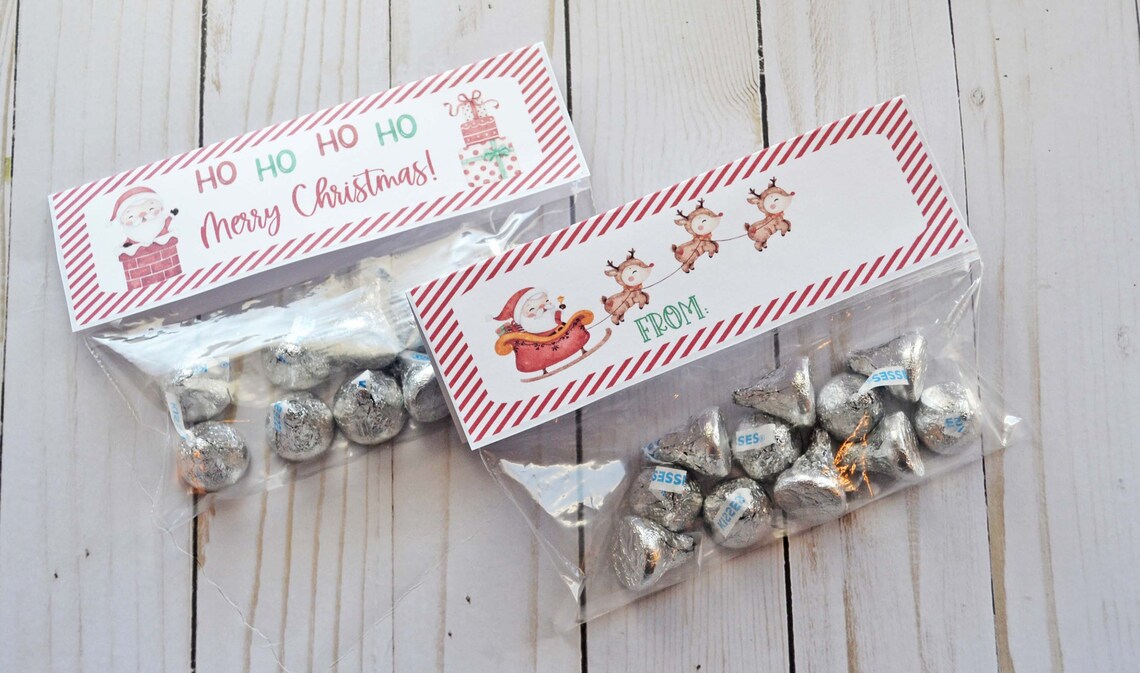 Christmas Treat Bag Toppers, Printable Christmas Treat Toppers, Holiday ...