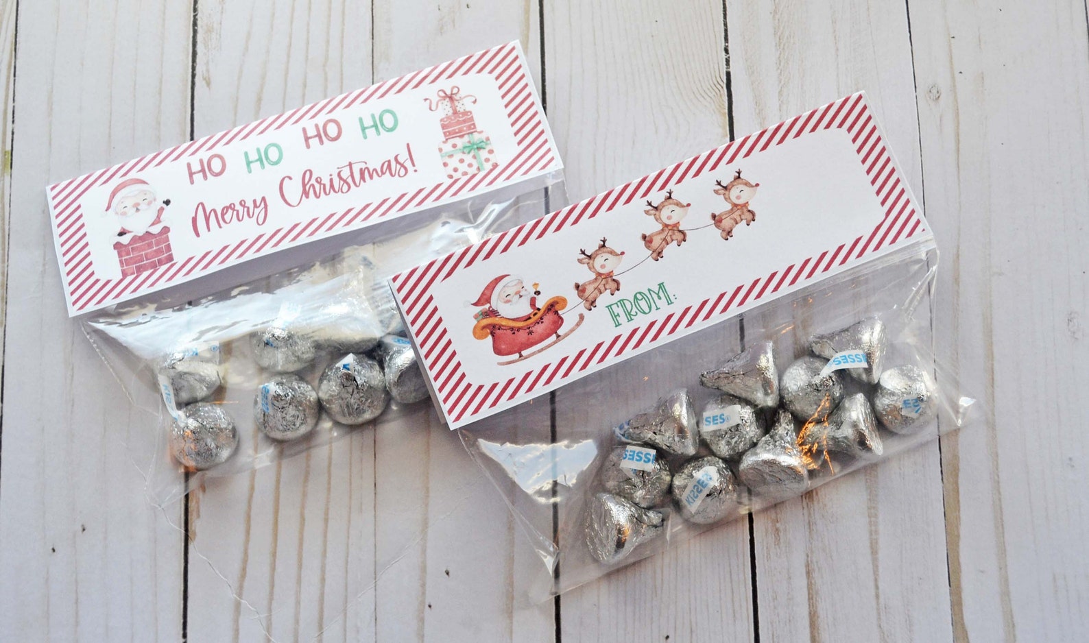 Christmas Treat Bag Toppers, Printable Christmas Treat Toppers, Holiday ...