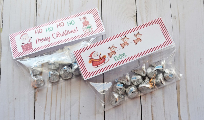Christmas Treat Bag Toppers, Printable Christmas Treat Toppers, Holiday ...