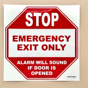 Emergency Exit Only Sticker - Office Safety Notice - Emergency Sign ...