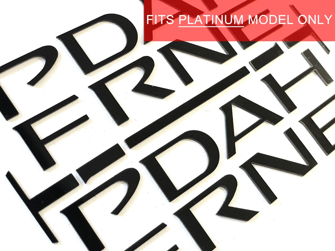 Platinum Only - Matte Black Lower Side Doors Letter Inserts for ...