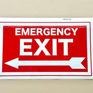 Emergency Exit Indicator Sticker Office Safety Notice Emergency Exit ...
