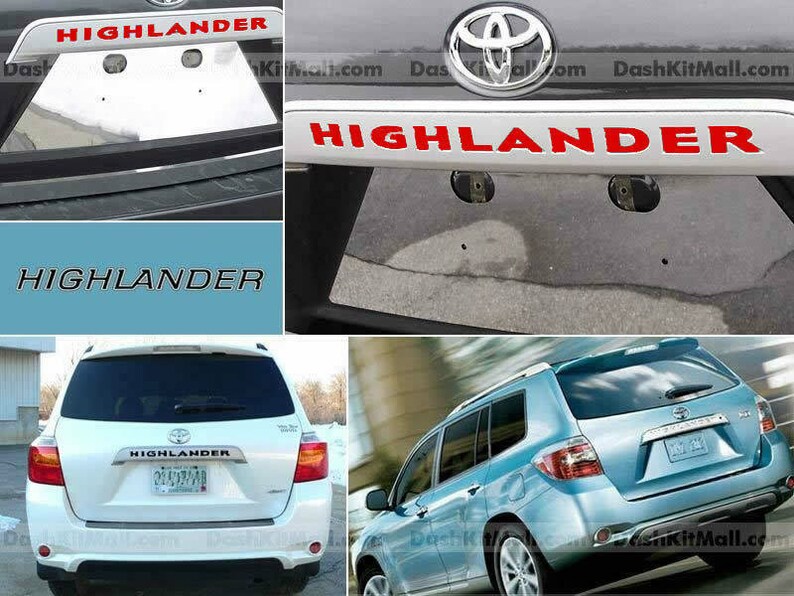 Red Rear Tailgate Letters for Highlander ABS Plastic Inserts - Etsy