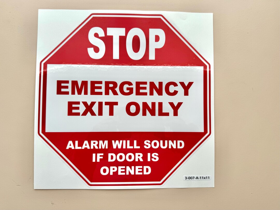 Emergency Exit Only Sticker - Office Safety Notice - Emergency Sign ...