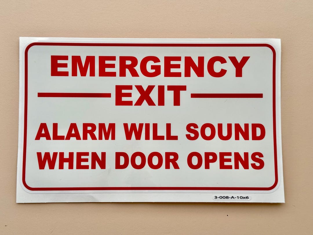 Red Emergency Exit Alarm Indicator Sticker Office Safety Notice Exit ...