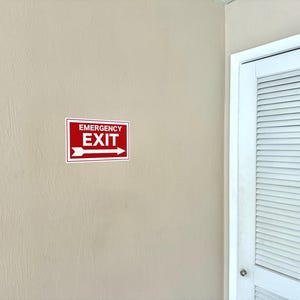 Emergency Exit Indicator Sticker Office Safety Notice Emergency Exit ...