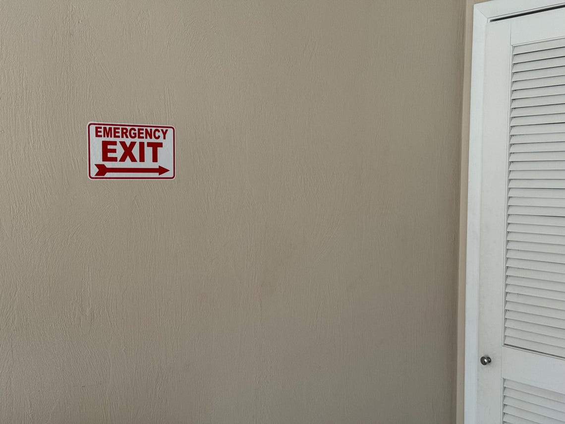 2 X Emergency Exit Indicator Sticker - Office Safety Notice - Emergency ...