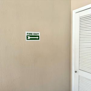 Fire Exit Indicator Sticker Office Safety Notice Emergency Sign Decal ...