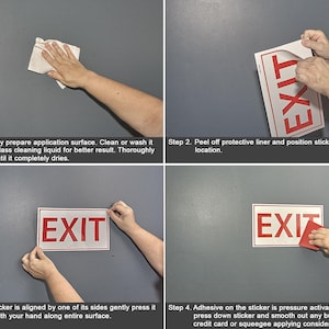 Emergency Exit Indicator Sticker Office Safety Notice Emergency Exit ...