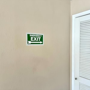 Emergency Exit Indicator Sticker Office Safety Notice Emergency Exit ...
