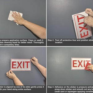 2 X Emergency Exit Indicator Sticker - Office Safety Notice - Emergency ...