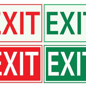 Red Exit Indicator Sticker - Office Safety Notice - Exit Sign Door ...