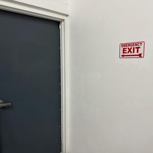 2 X Emergency Exit Indicator Sticker - Office Safety Notice - Emergency ...