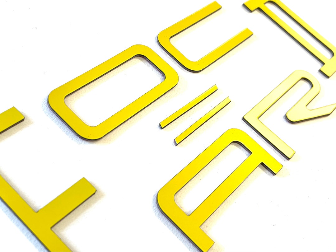 Yellow Front Bumper Letters for Camaro 1992-2002 ABS Plastic Inserts ...