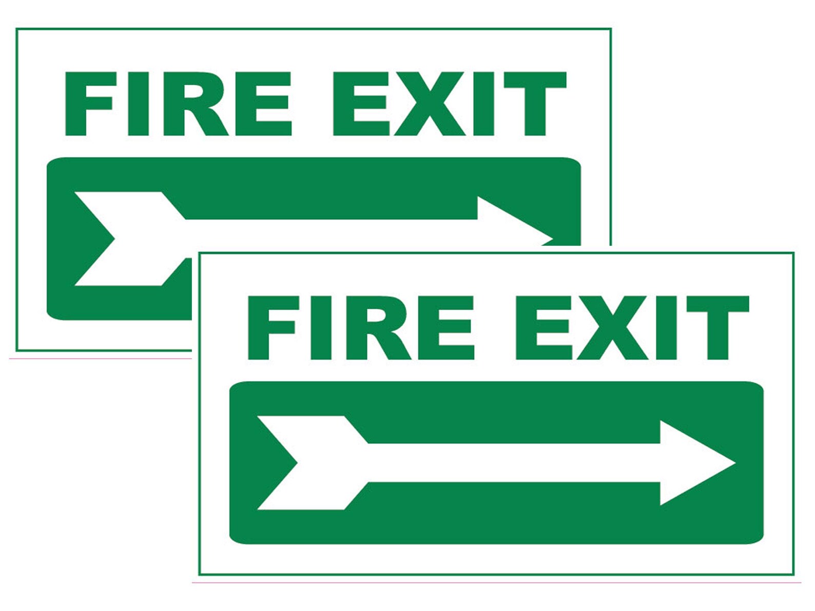 2 X Fire Exit Indicator Sticker - Office Safety Notice - Emergency Sign ...