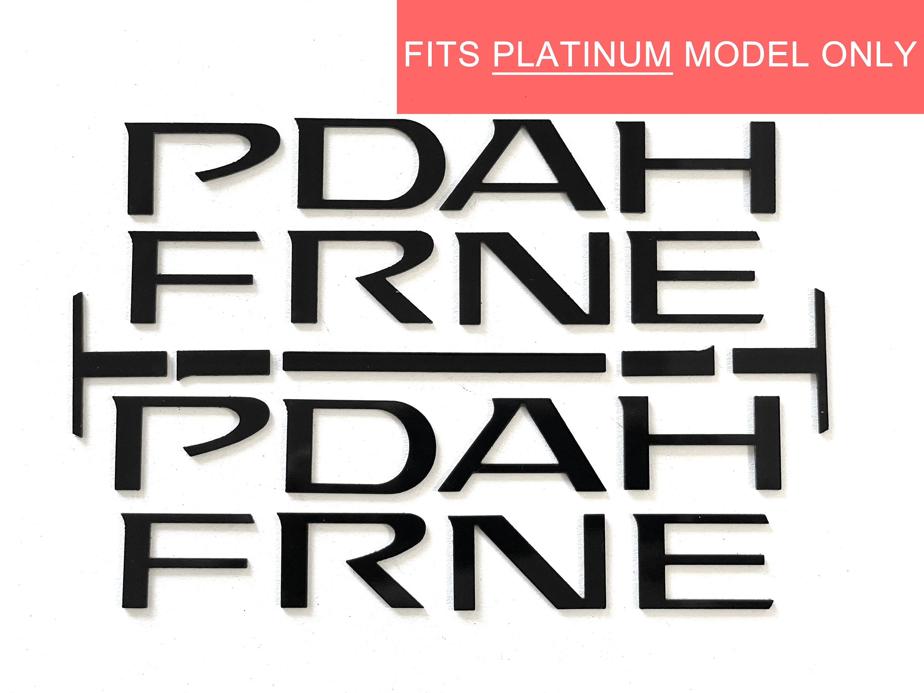 Platinum Only - Matte Black Lower Side Doors Letter Inserts for ...
