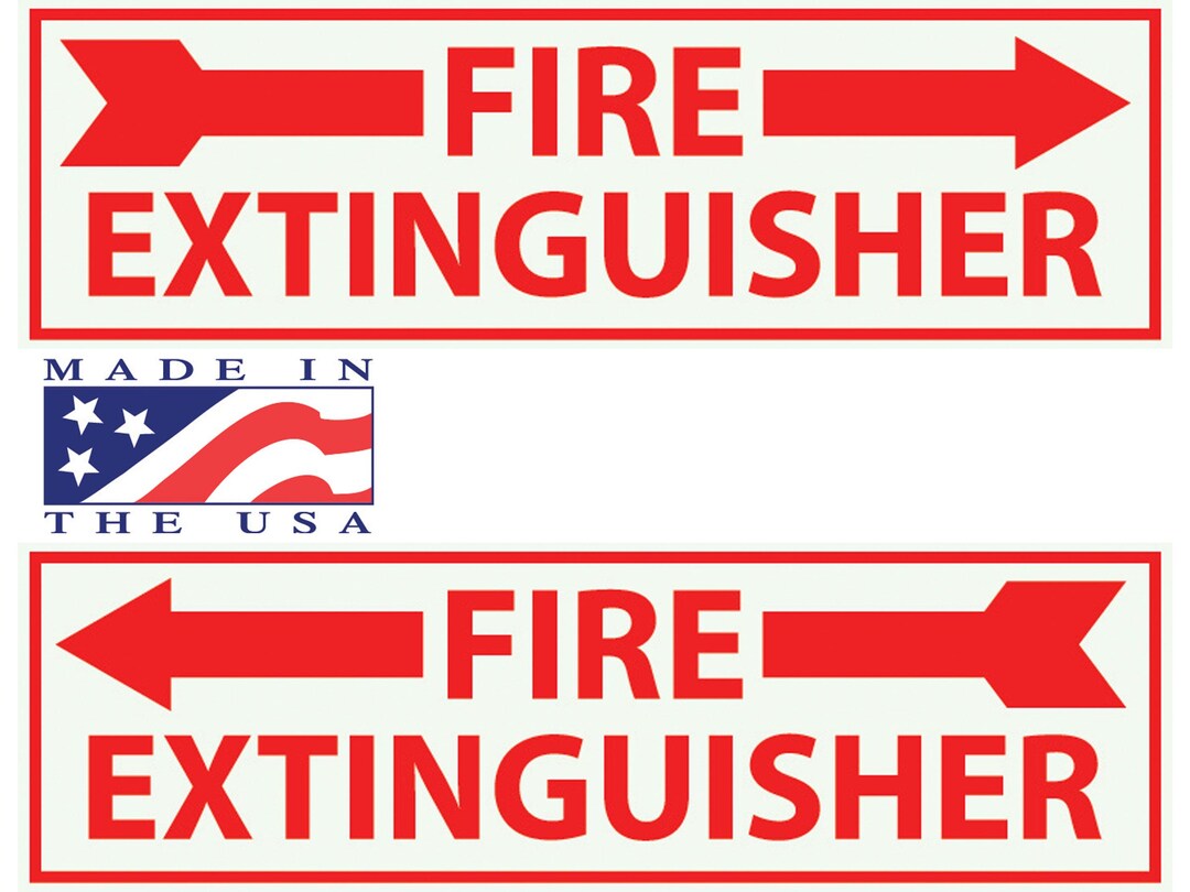 2 X Fire Extinguisher Sticker - Office Safety Notice - Emergency Sign ...