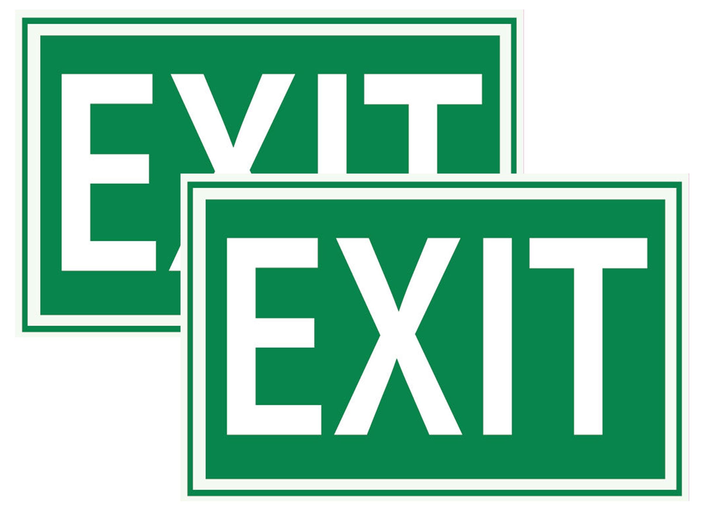Red Exit Indicator Sticker - Office Safety Notice - Exit Sign Door ...