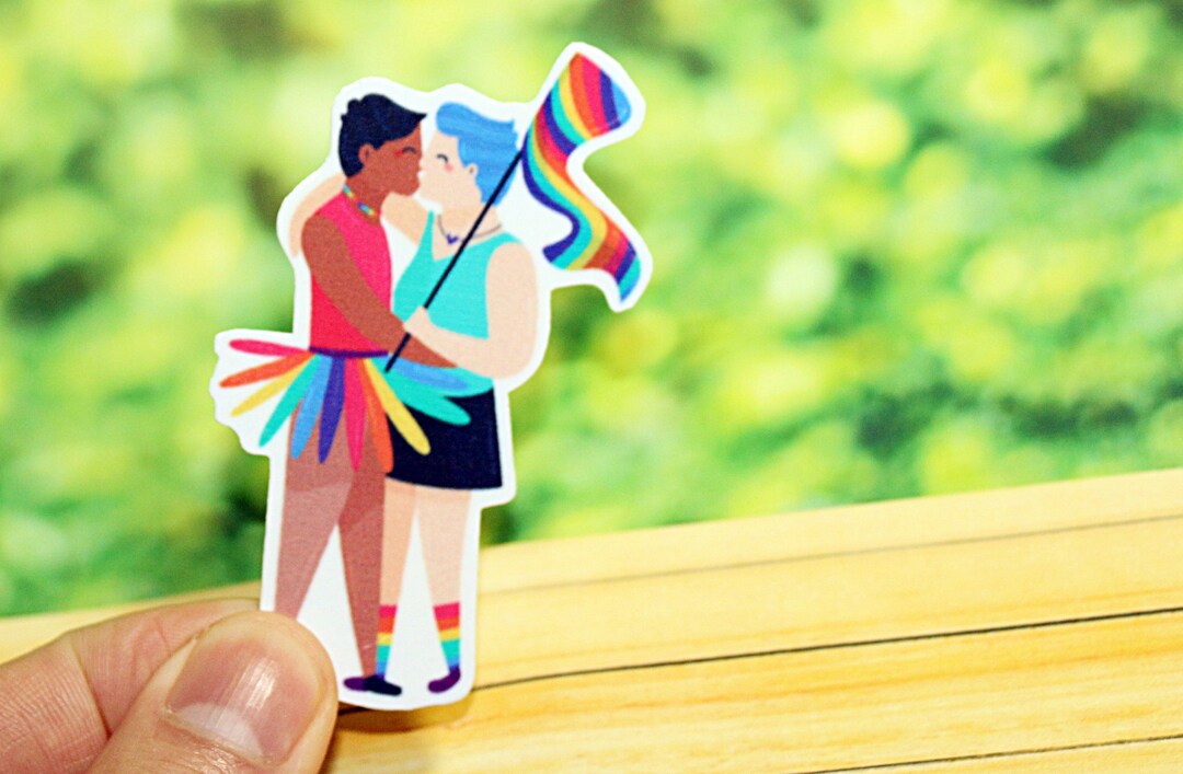 Lesbian Couple Vinyl Sticker LGTB Gay Couple Pride Rainbow Couple Car ...