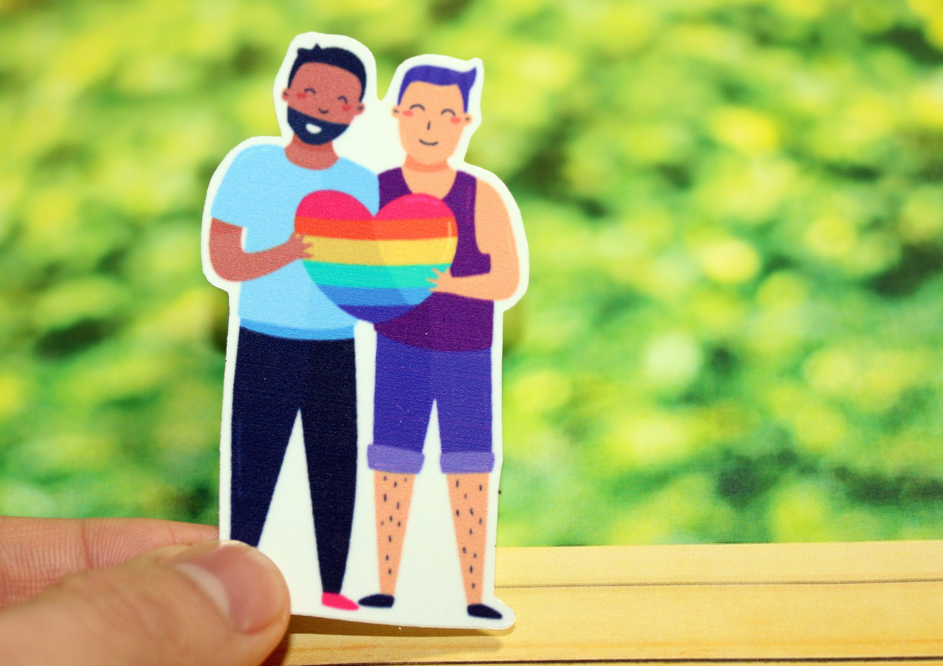 Gay vinyl sticker LGTB gay couple Pride Rainbow Couple Car | Etsy