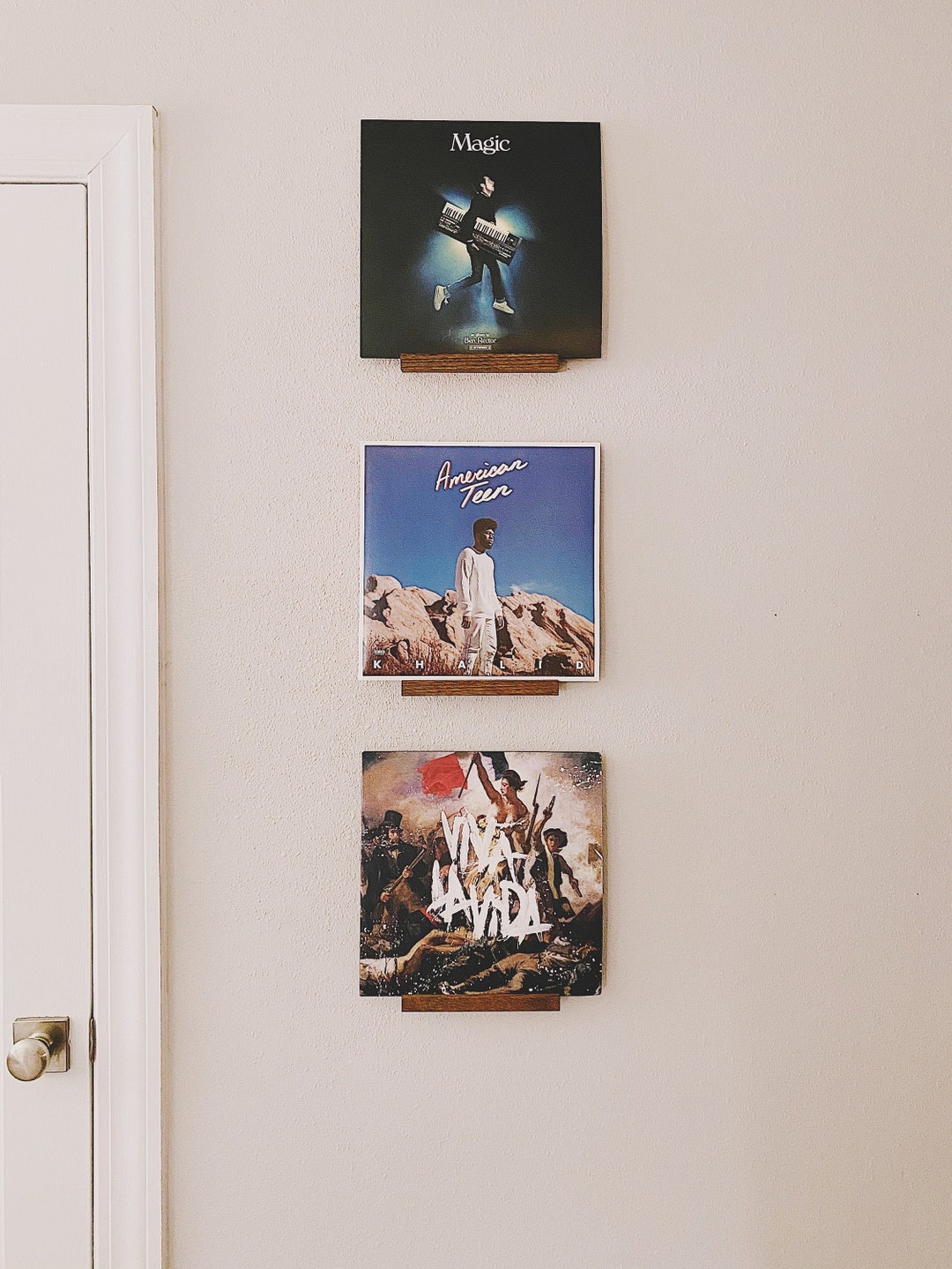 Vinyl Record Display, Record Wall Mount Maple or Walnut Hardware ...