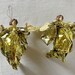 Set of 2 Angels in Golden Foil Christmas Tree Ornaments, Plying Angels ...