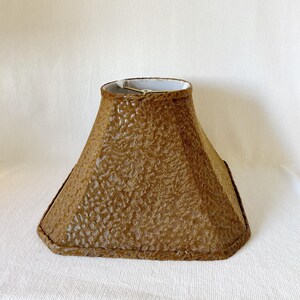 Vintage Large Taupe Brown Cheetah Pattern Lampshade, Square Shape ...