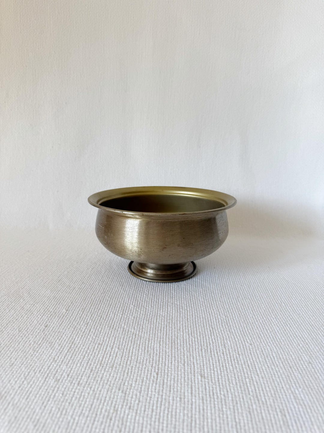 Brushed Gold Metal Compote Bowl, Vintage Weddings Decoration, Flowers ...
