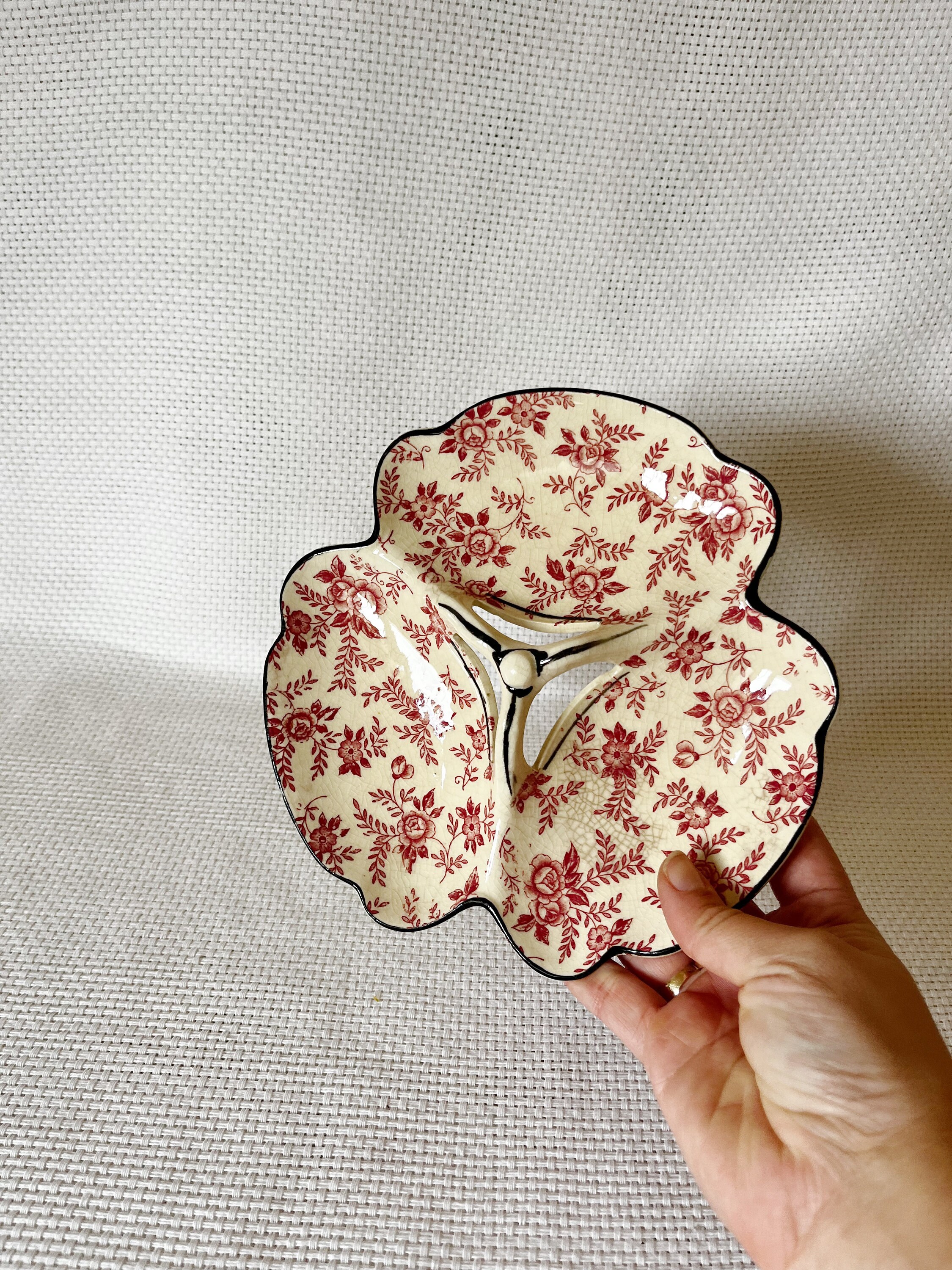 Vintage 3 Part Divided Appetizer Serving Plate Porcelain - Etsy
