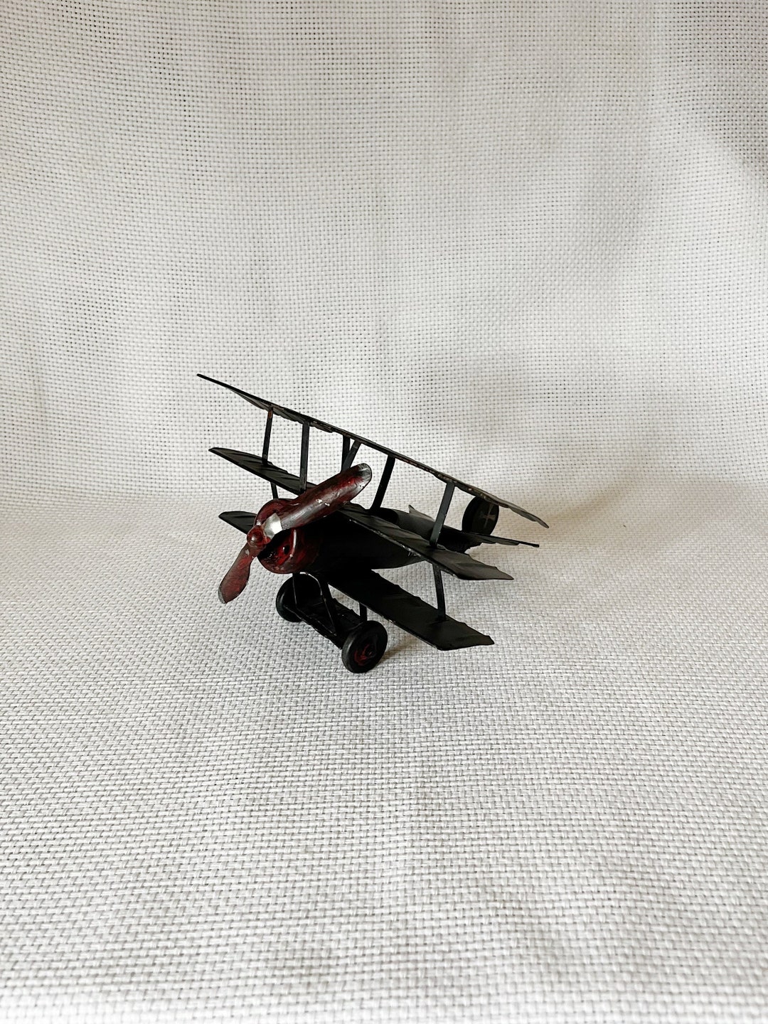 Vintage Hand Made Tin Red Baron Metal Model, Kids Room Decor, Display ...