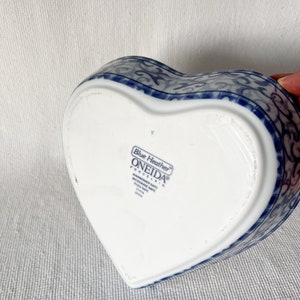 Vintage Oneida Sweetheart Baking Dish Blue Heather Heart Shaped ...