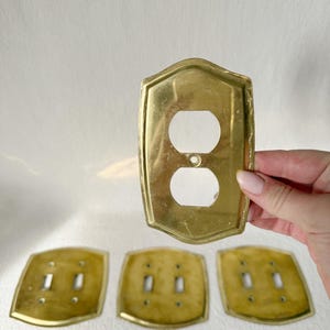 Vintage Decorative Distressed Brass Electrical Outlet Covers, Minimal ...