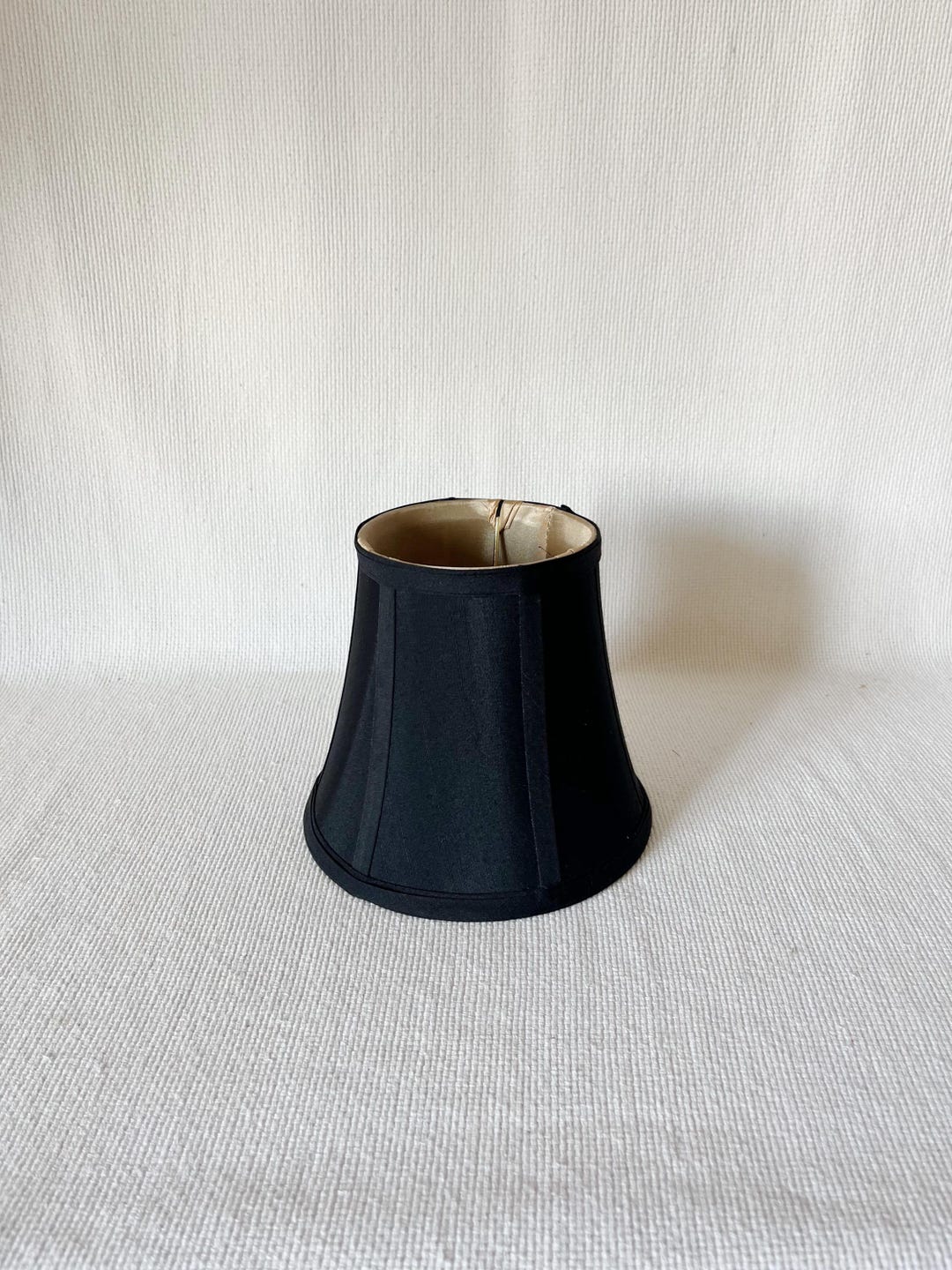 Vintage Traditional Black Small Lamp Shade With Gold Silk Interior ...