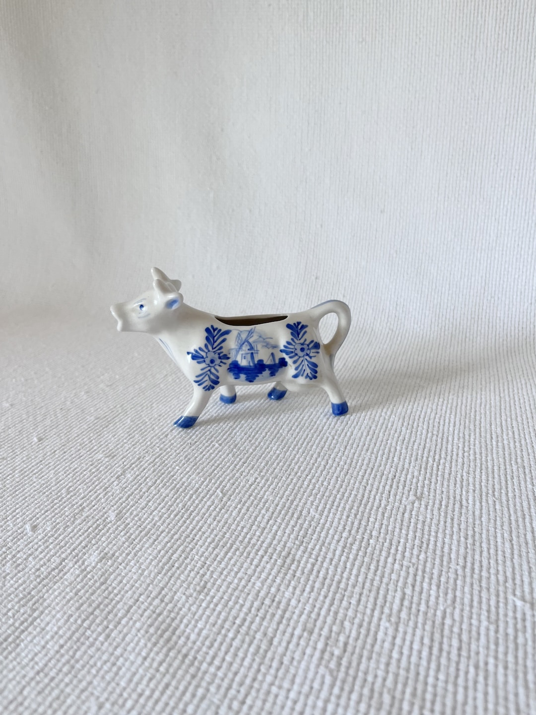 Vintage Blue Delft Cow Creamer, Hand Painted Collectible Blue White ...