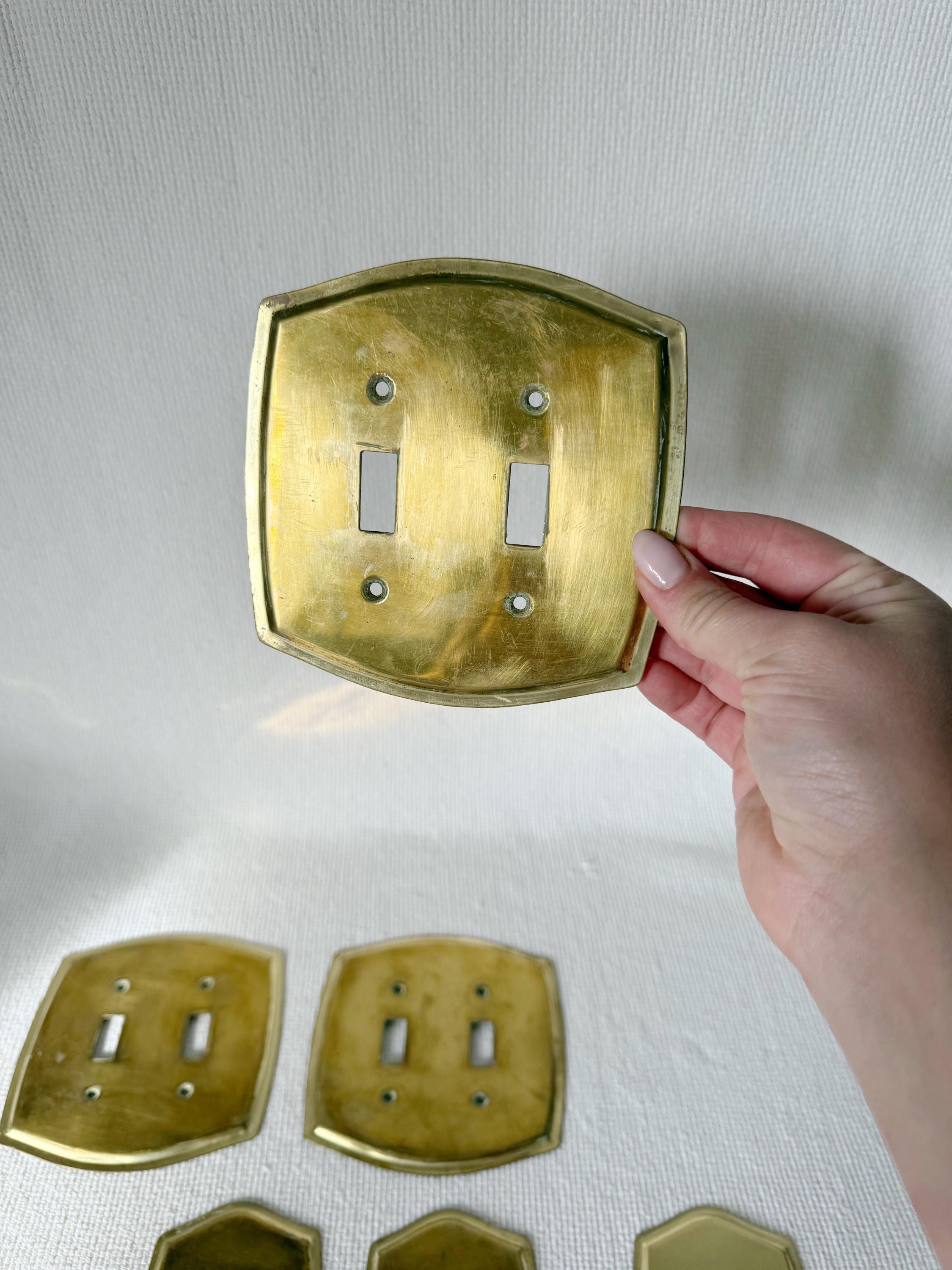 Vintage Decorative Distressed Brass Electrical Outlet Covers, Minimal ...