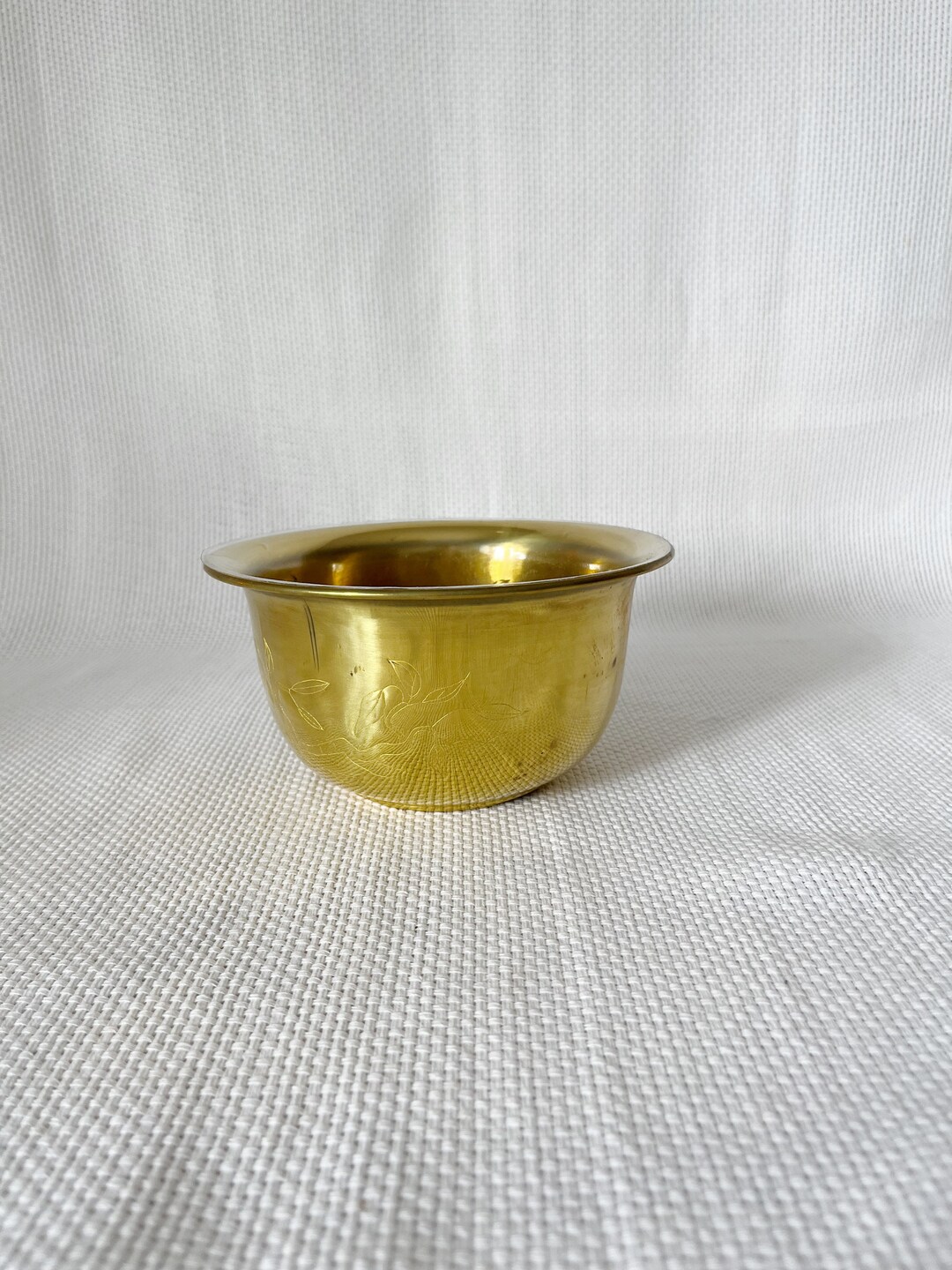 Vintage Brass Small Plant Pot Brass Hong Kong Bowl With Etchings Soy vintage-brass-small-plant-pot-brass-hong-kong-bowl-with-etchings-soy