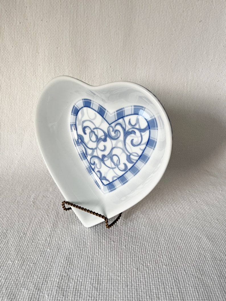 Vintage Oneida Sweetheart Baking Dish Blue Heather Heart Shaped ...