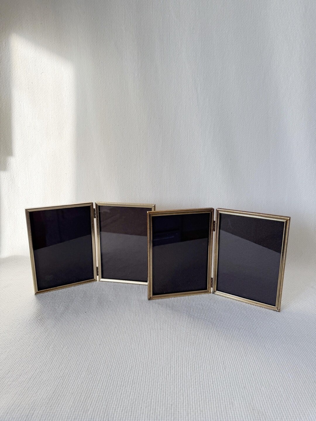 Vintage Gold Metal Bi-fold Photo Frames, English Style Photo Picture ...