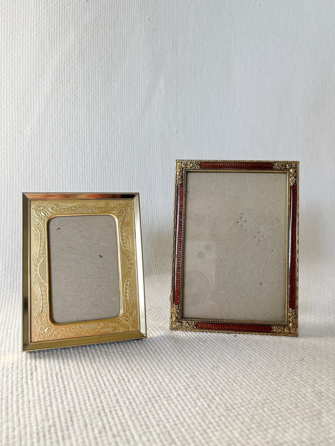 Vintage Gold and Brown MCM Photo Frames, Art Deco Photo Picture Frame ...